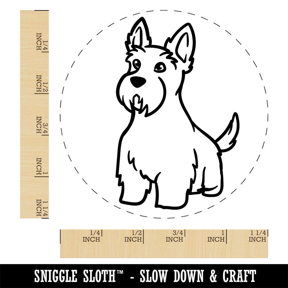 Scottish Terrier Dog Sitting Self-Inking Rubber Stamp Ink Stamper for ...