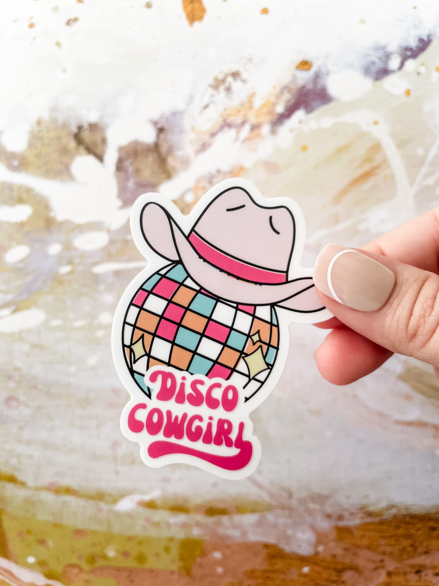 Disco Cowgirl WATERPROOF and Dishwasher-Safe Sticker | Vinyl Sticker ...