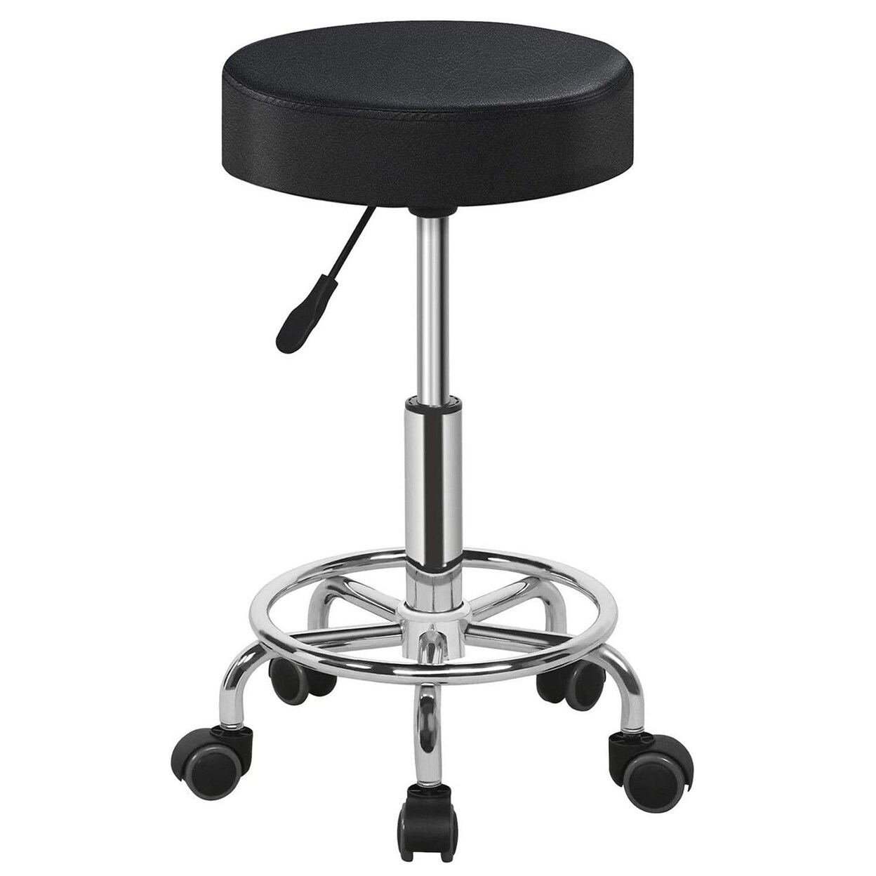 SKUSHOPS Round Bar Stool Height Adjustable Salon Stools Leather Swivel ...