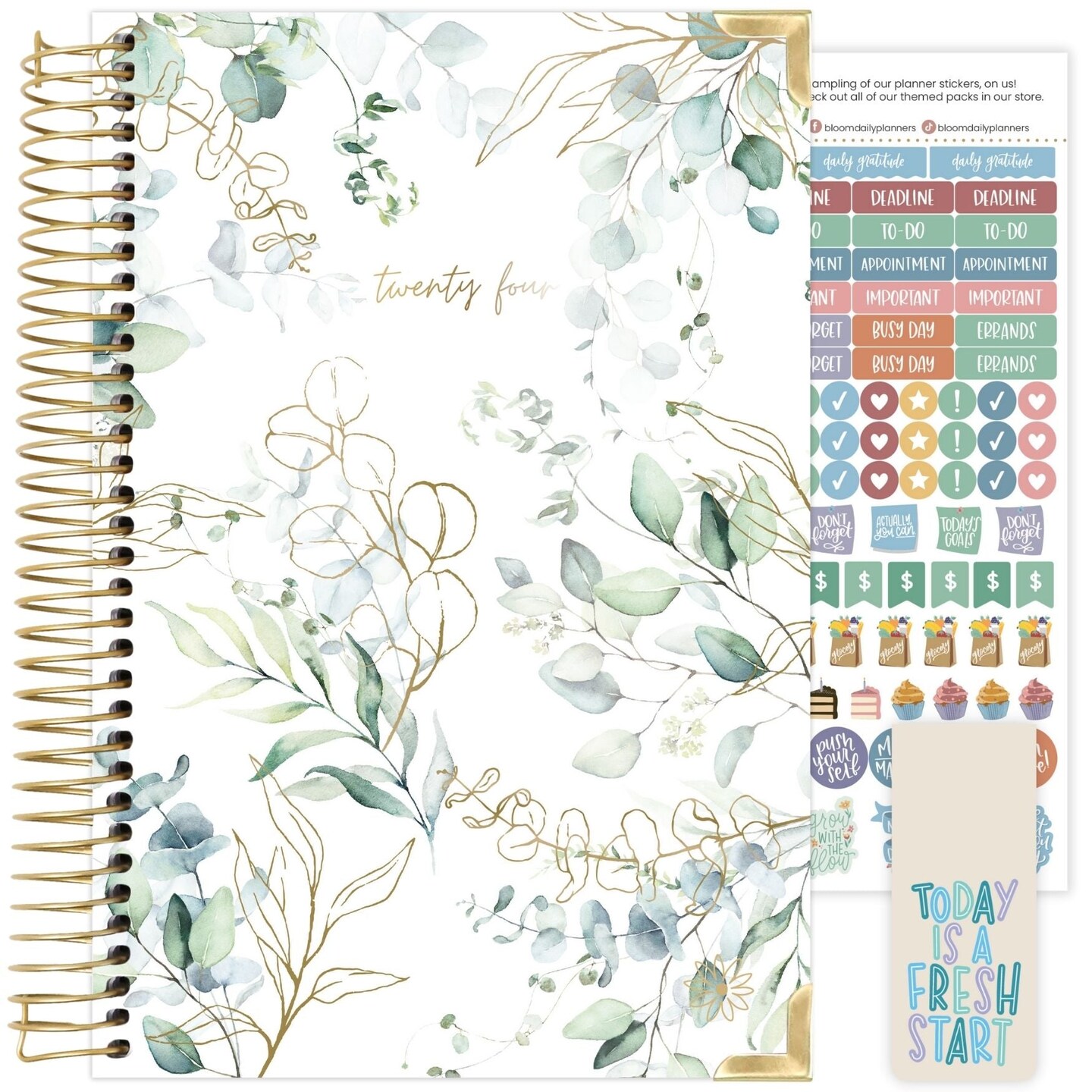 bloom daily planners 2024 Hard Cover Planner, 5.5" x 8.25", Eucalyptus ...