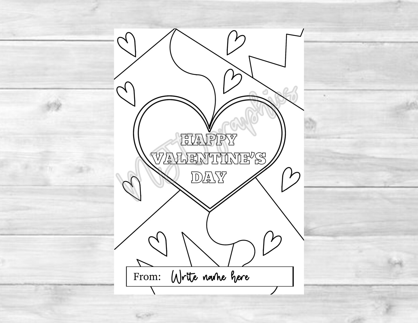 Color Your Own Heart Valentine’s Day Card Printables (DIGITAL FILE ...