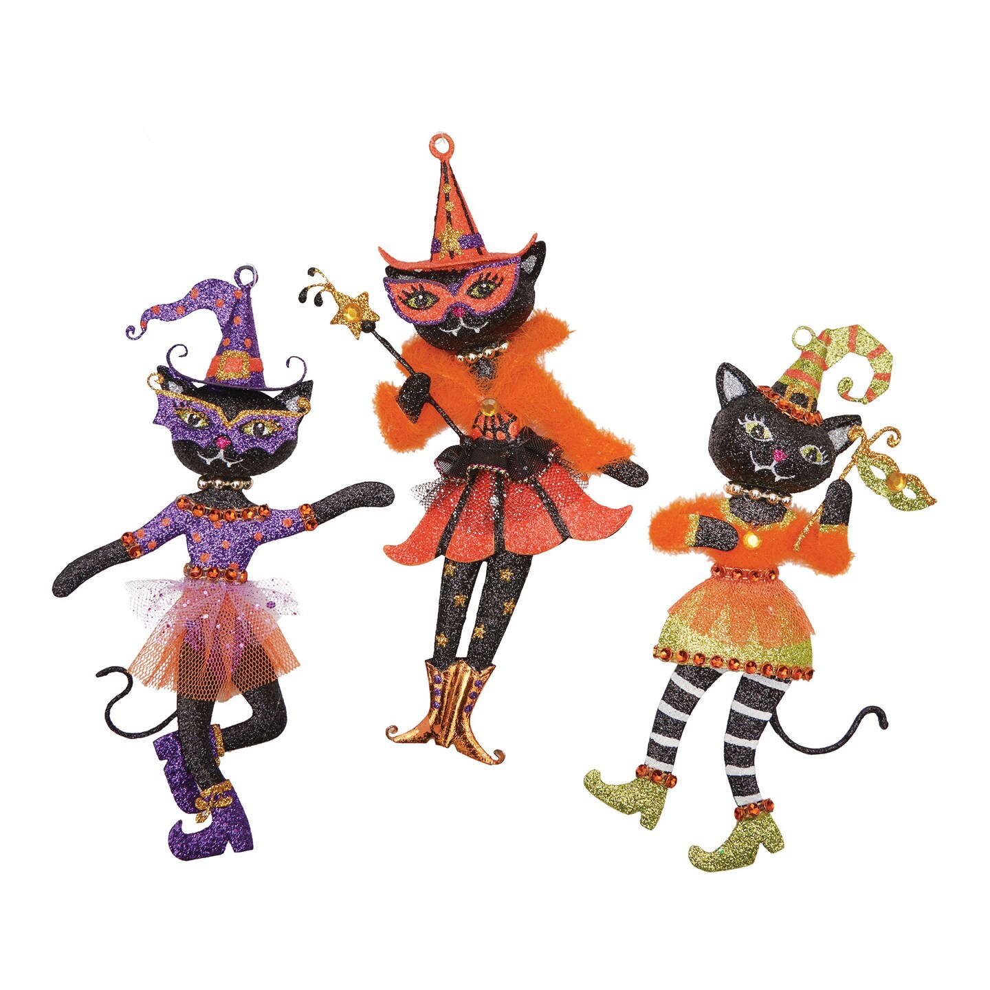 Glam Cats Halloween Ornament, Set of 3 | Michaels