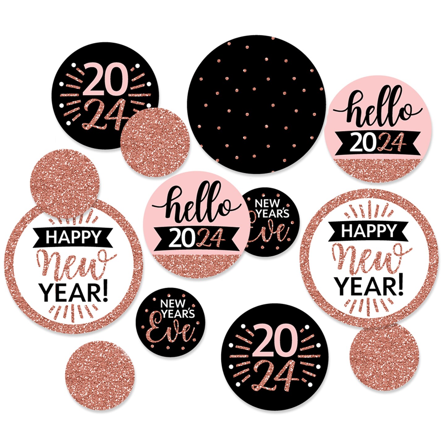 Big Dot of Happiness Rose Gold Happy New Year - 2024 New Year's Eve ...