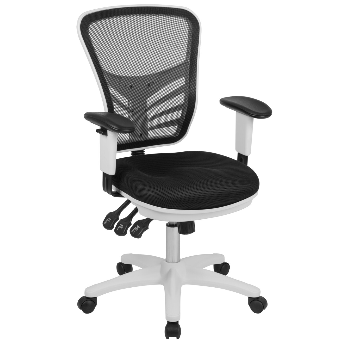 Emma and Oliver Mid-Back Mesh Triple Paddle Swivel Ergonomic Office ...