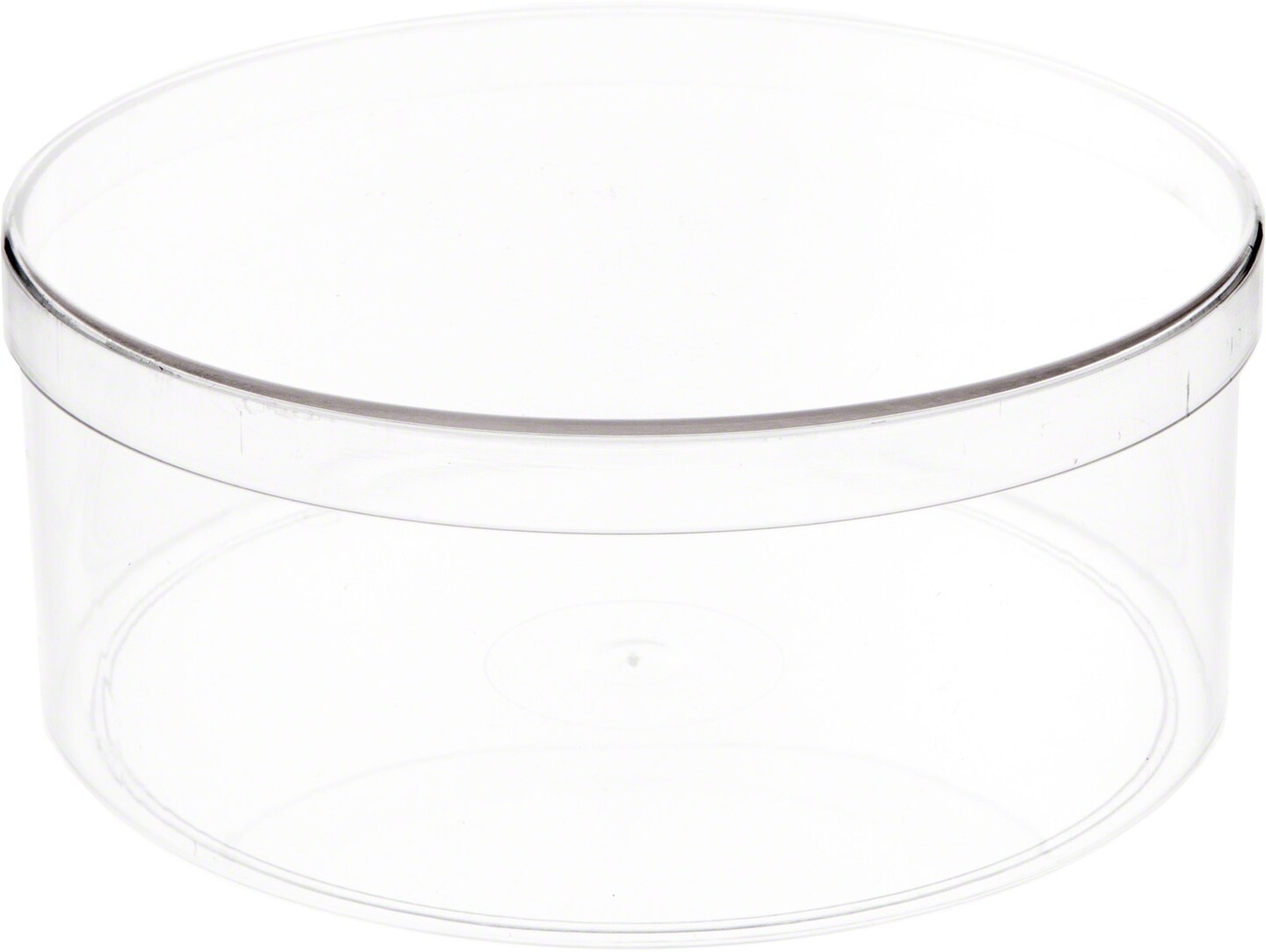 Pioneer Plastics 180C Clear Round Plastic Container, 6" W x 2.5" H ...