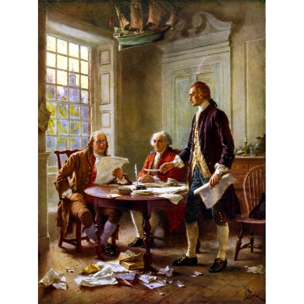 Digitally Restored Vector Painting Of The Writing Of The Declaration Of ...