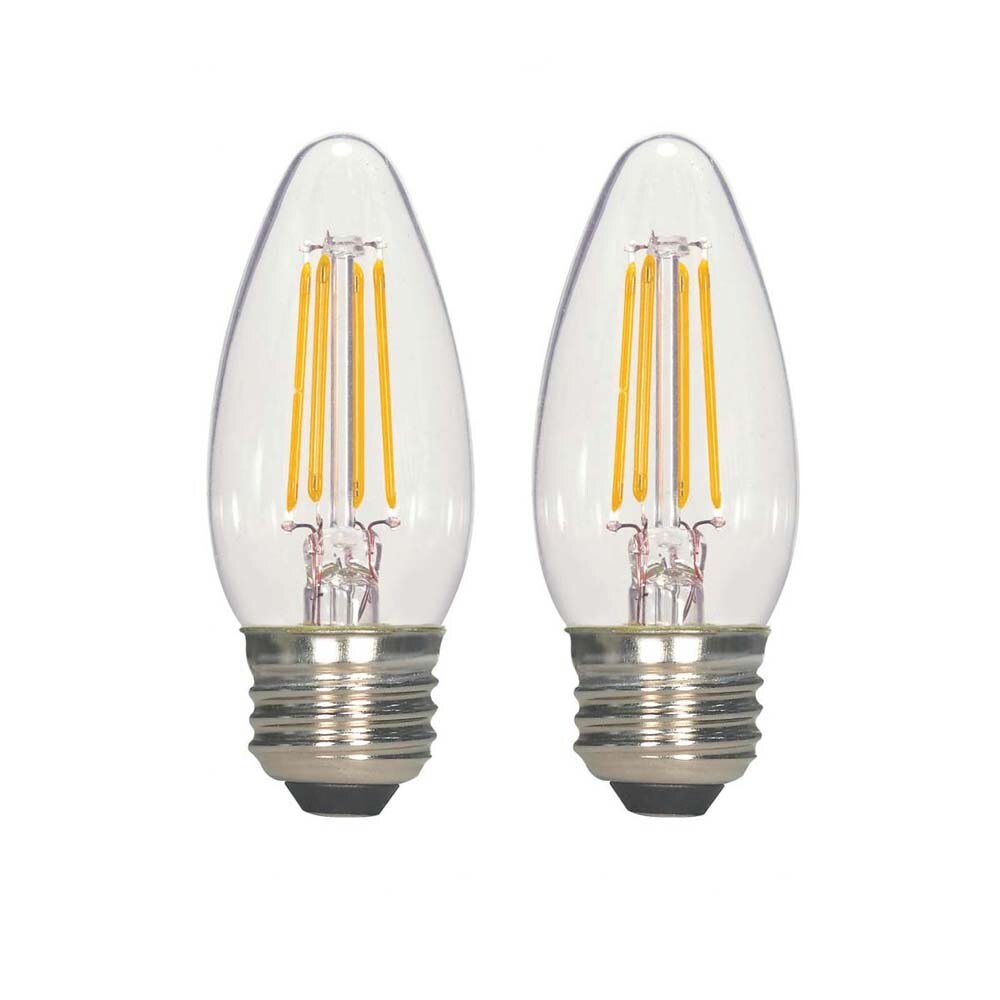 2Pk - Satco S21701 2.5w B11 LED Filament 2700k Warm White E26 Base ...