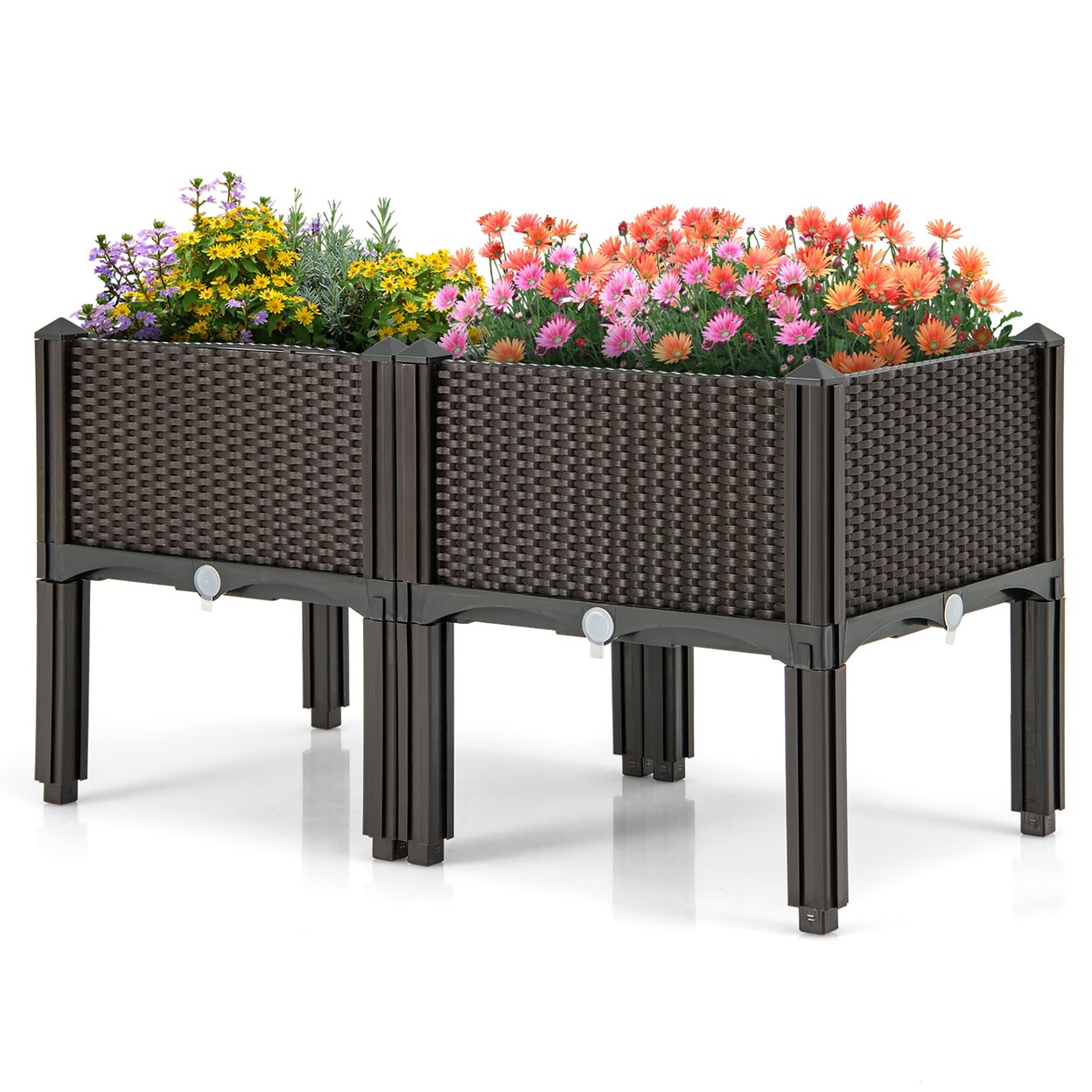 Elevated Plastic Raised Garden Bed Planter Kit For Flower Vegetable ...