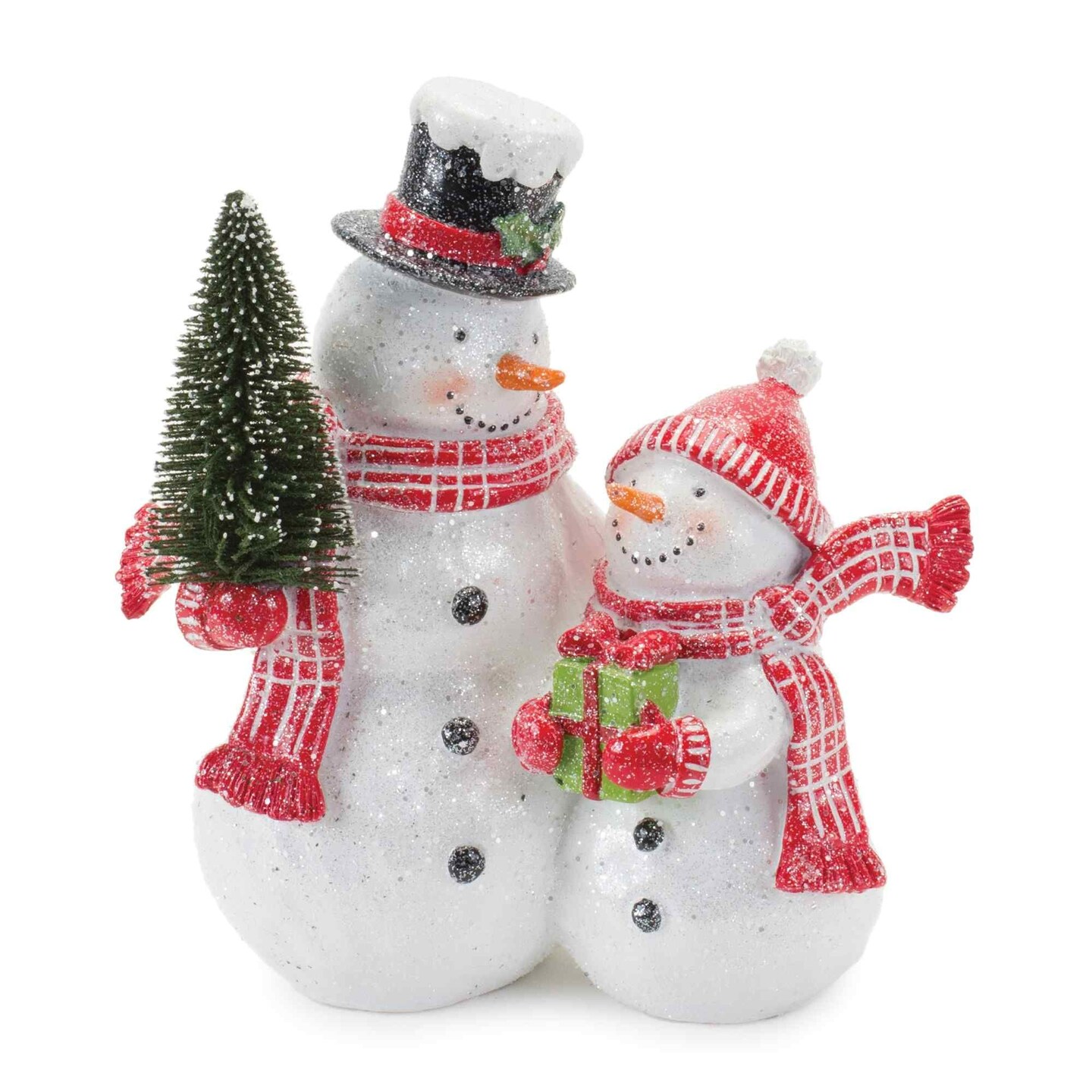 Melrose 7.5" Double Snowman with Scarf Tabletop Christmas Figurine ...