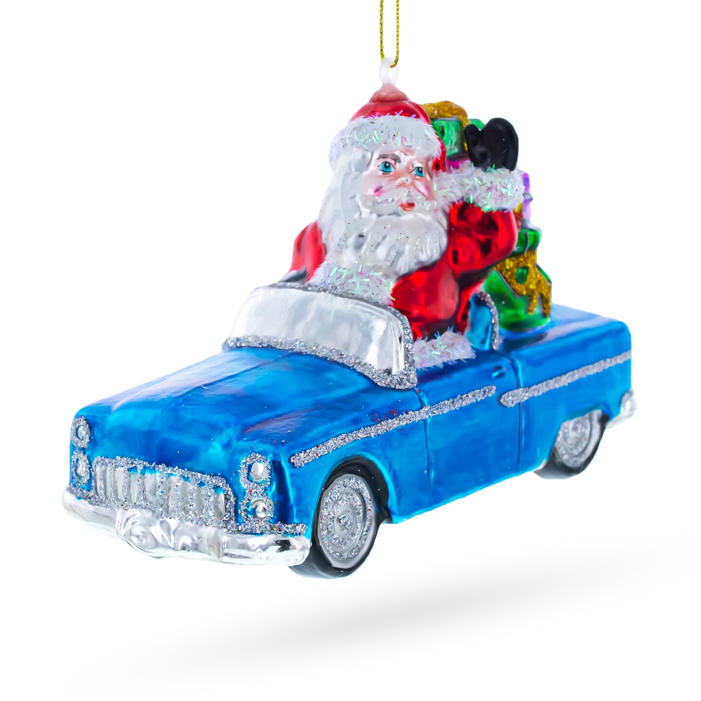 Santa Driving Convertible Car Glass Christmas Ornament | Michaels