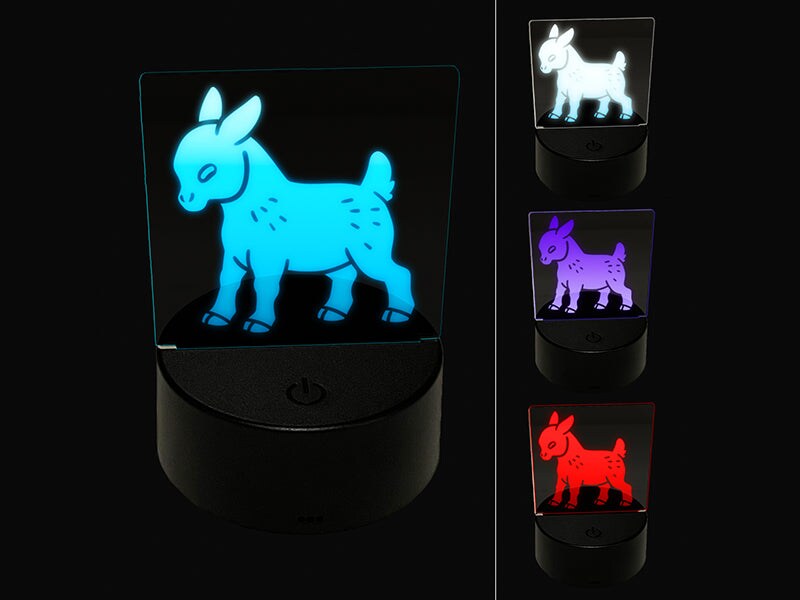 Cute Baby Goat 3D Illusion LED Night Light Sign Nightstand Desk Lamp ...