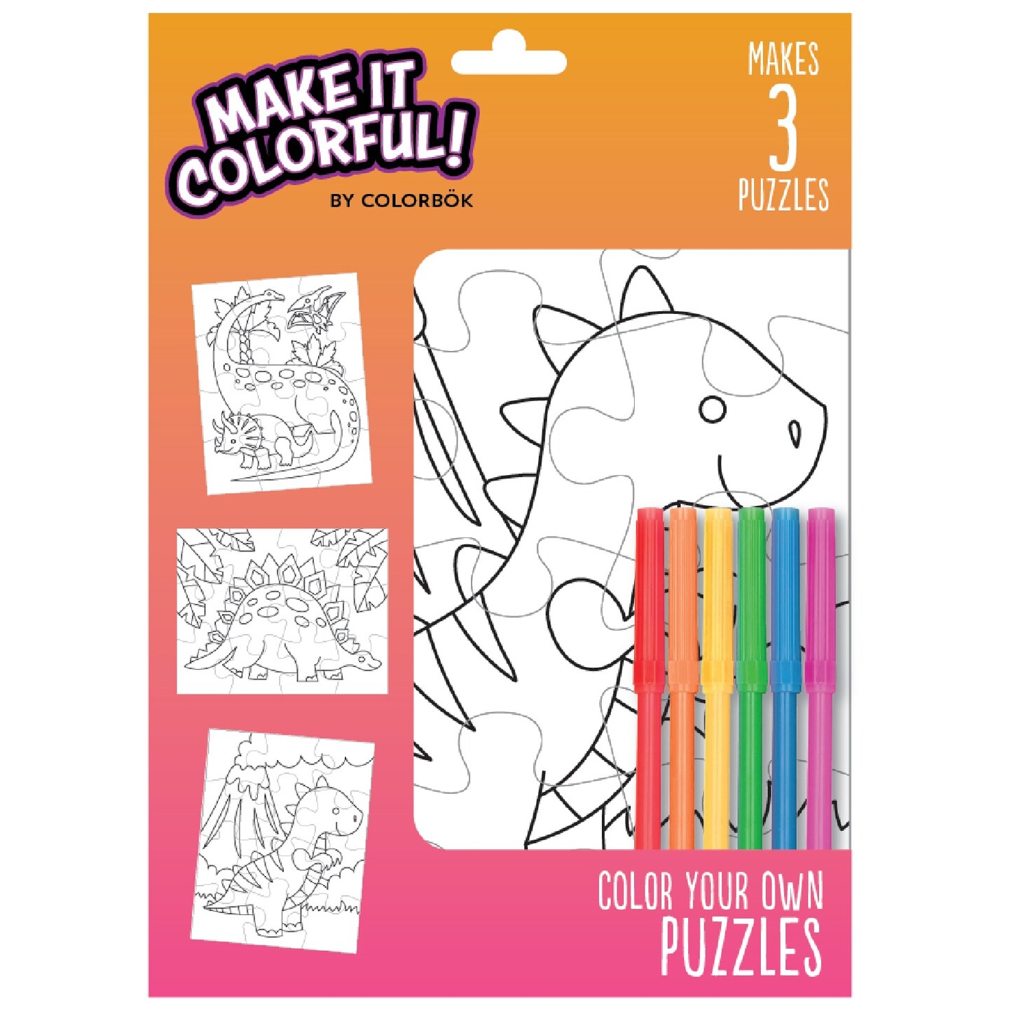 Colorbok Make It Colorful! Color Your Own Puzzles 3/Pkg-Dinosaurs ...