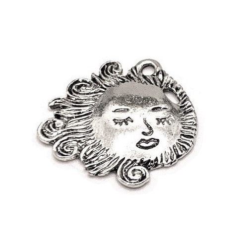 4, 20 or 50 Pieces: Silver Sun Face Charms | Michaels