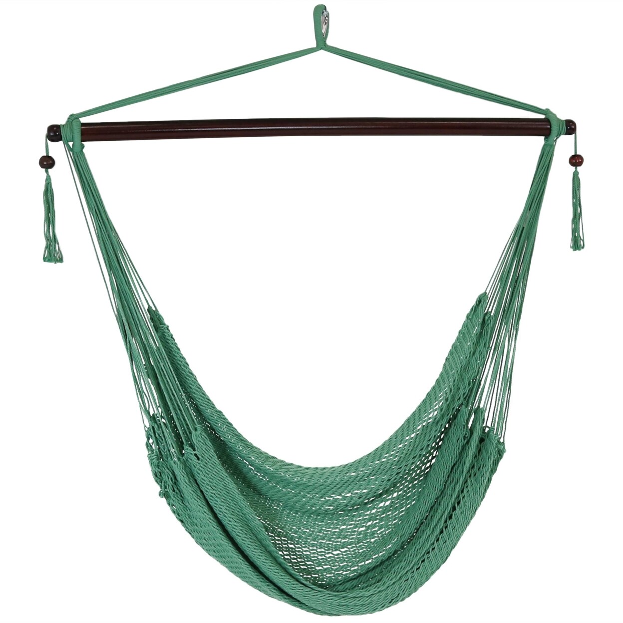 Sunnydaze Extra Large Polyester Rope Hammock Chair and Spreader Bar ...