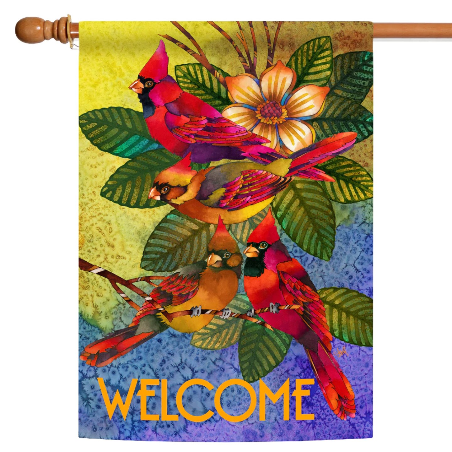 Toland Home Garden Cardinals and Magnolia Fade Resistant Outdoor Flag ...