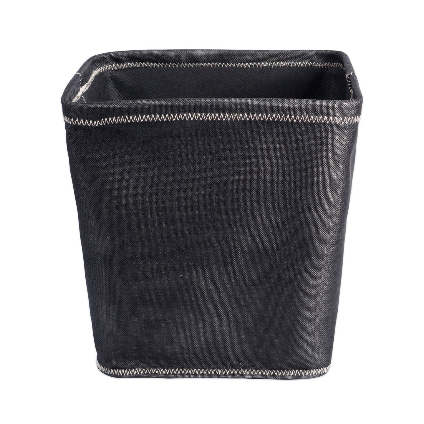 Contemporary Home Living Set of 2 Black Trapezoid Polyester Storage Bin ...