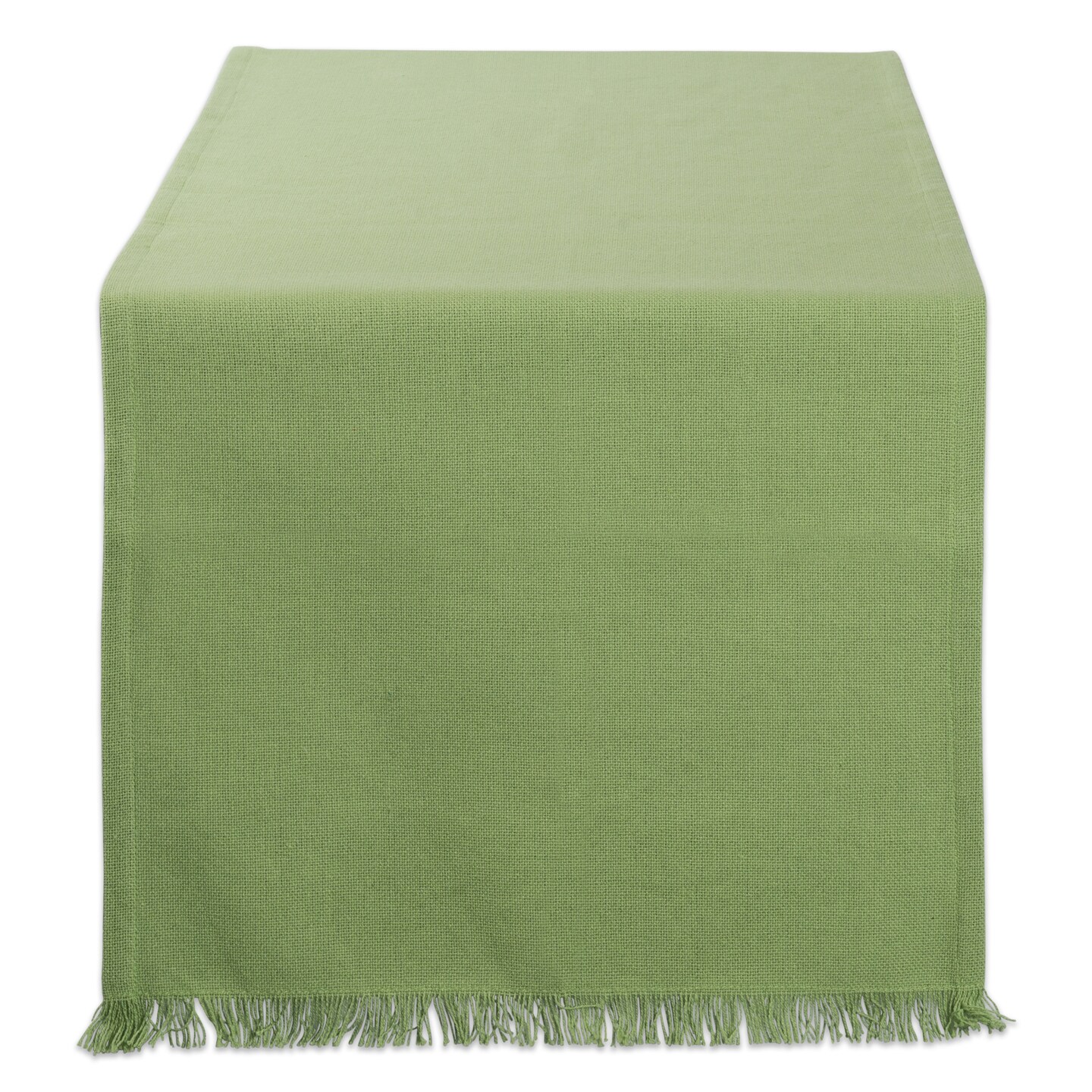 Contemporary Home Living 72" Green Solid Fringe Rectangular Table ...