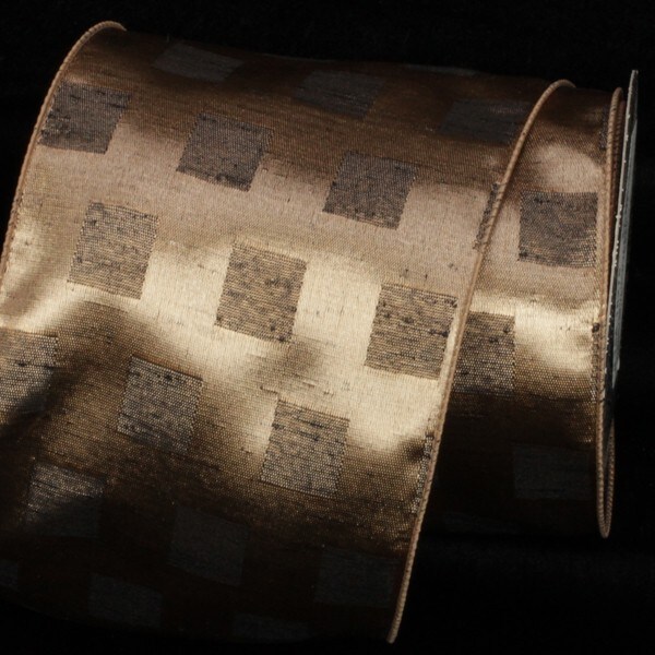 The Ribbon People Amber Checked Squares Wired Craft Ribbon 5" x 20 ...