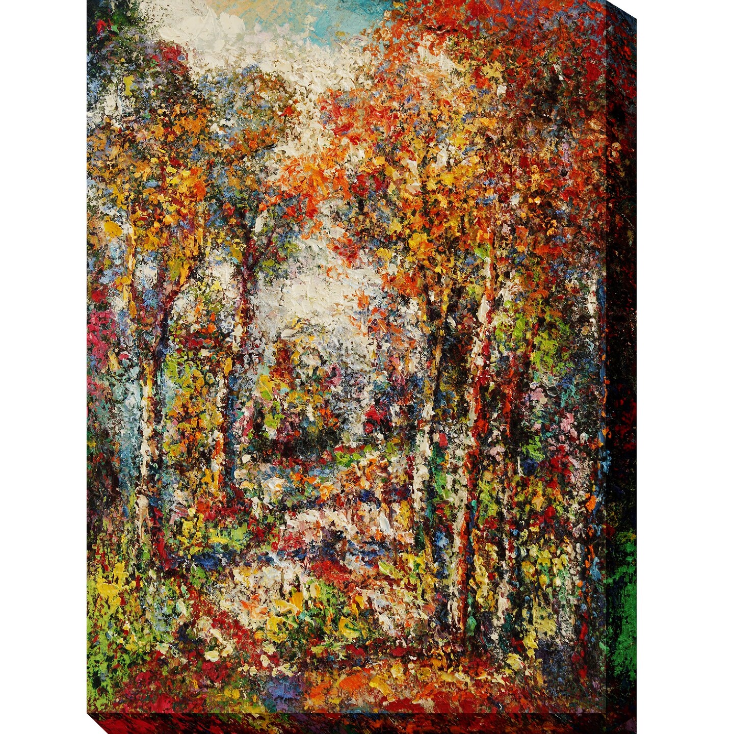 Outdoor Living and Style Red and Green Forest Outdoor Canvas ...