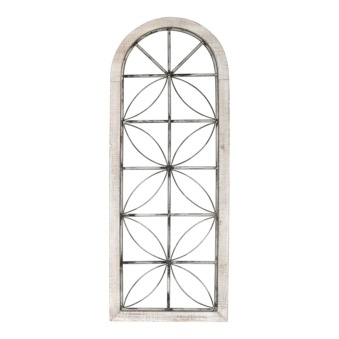 Contemporary Home Living 43" White Metal and Wood Window Panel | Michaels