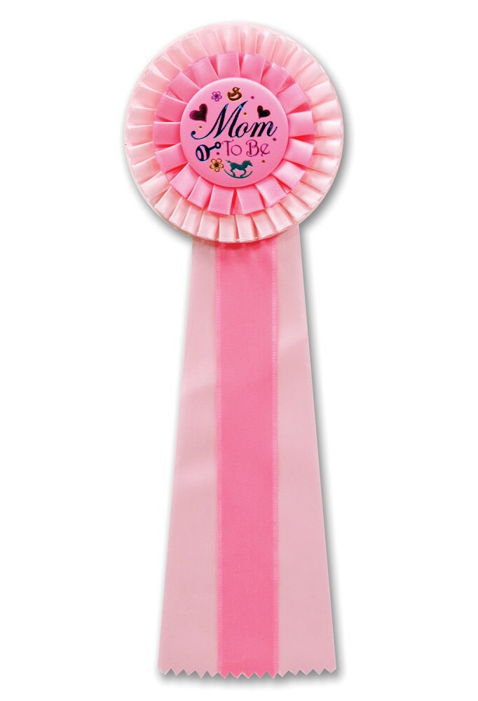 Beistle Pack of 3 Pink "Mom to Be" Baby Shower Deluxe Rosette Ribbons ...