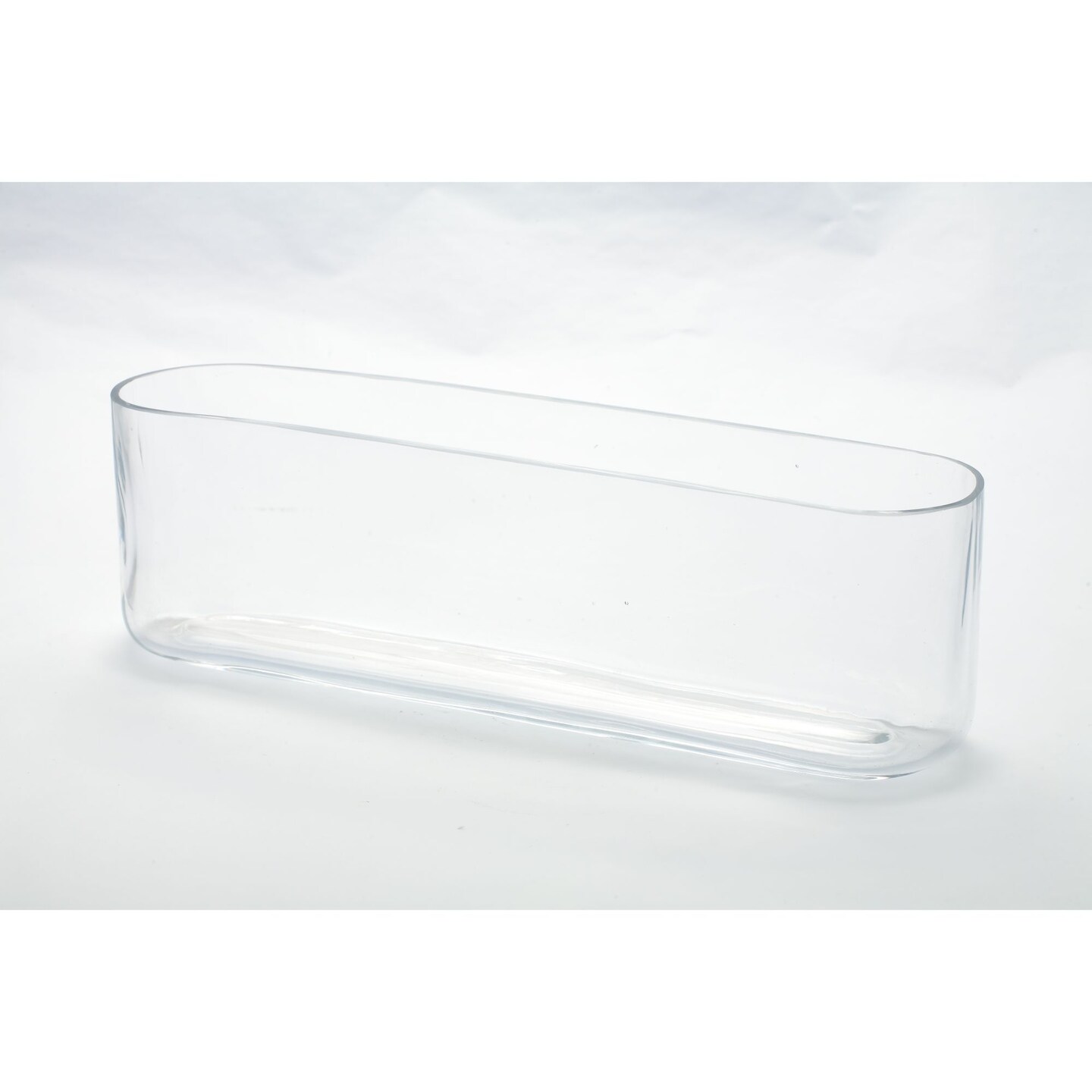 CC Home Furnishings 13.5" Clear Transparent Oval Glass Vase Tabletop ...