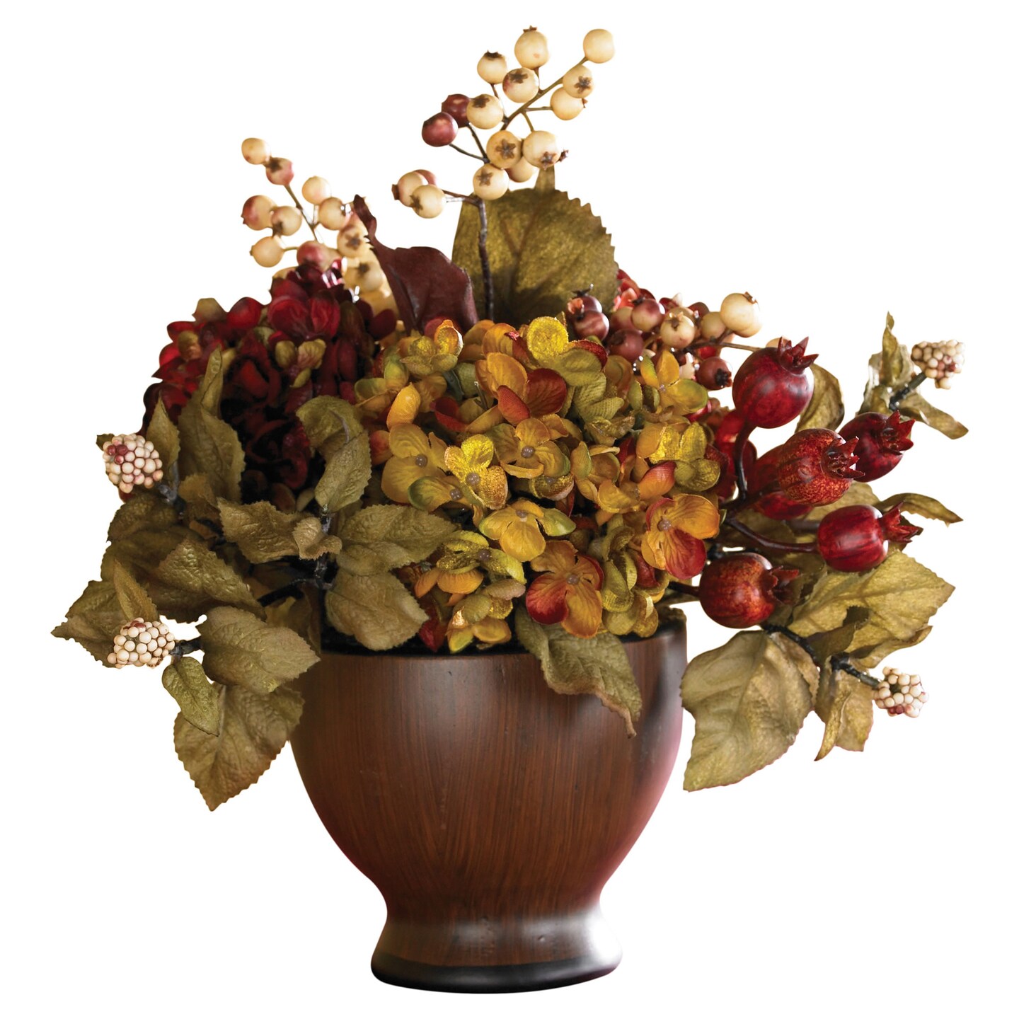 Nearly Natural 12" Hydrangea Artificial Floral Arrangement in Vase ...