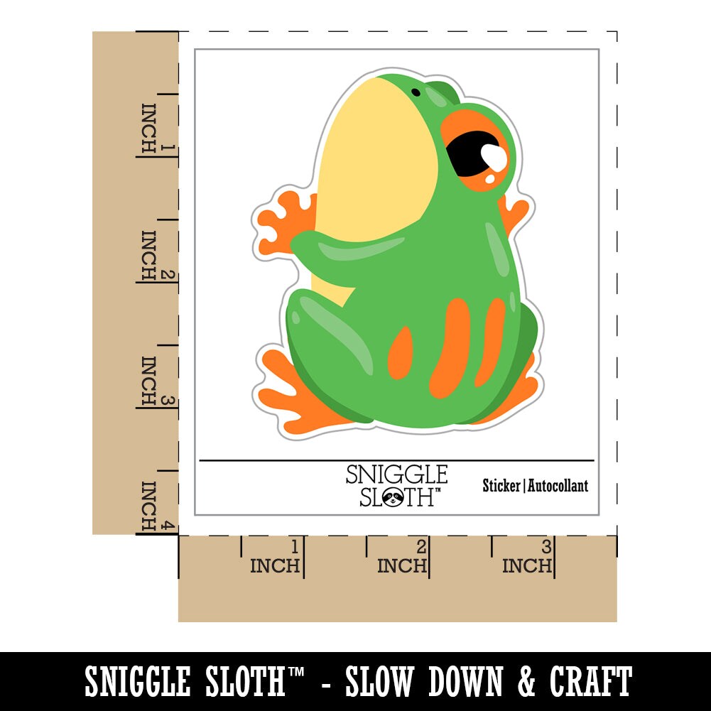 Cute Sticky Frog Looking Back Waterproof Vinyl Phone Tablet Laptop ...