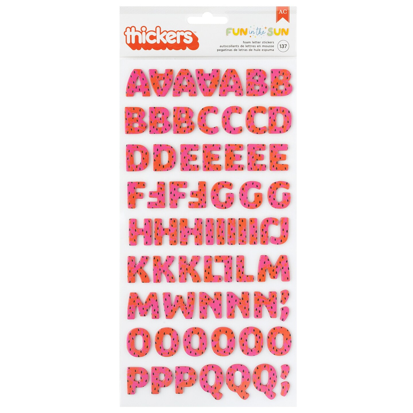 Pebbles Fun In The Sun Thickers Stickers 137/Pkg-Foam Alpha | Michaels