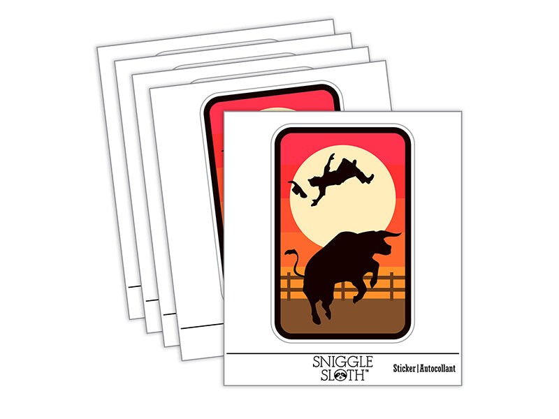 Rodeo Bull Bucking Throwing Cowboy Waterproof Vinyl Phone Tablet Laptop ...
