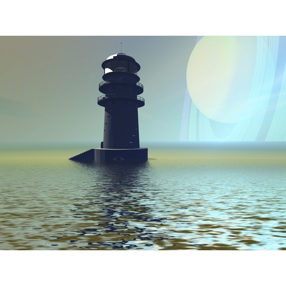 A Lighthouse Beacon On An Alien Planet Poster Print | Michaels