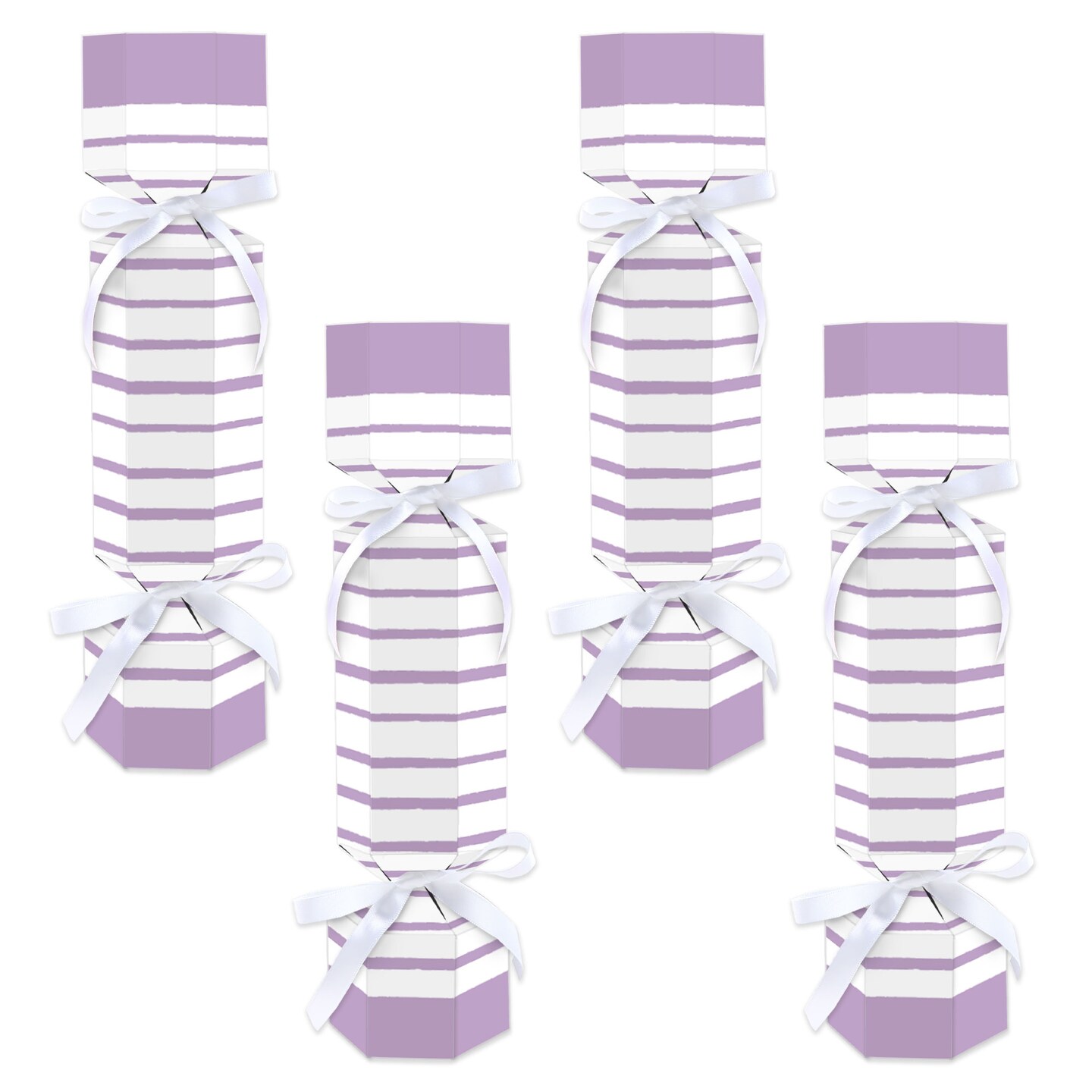 Big Dot of Happiness Purple Stripes - No Snap Simple Party Table Favors ...