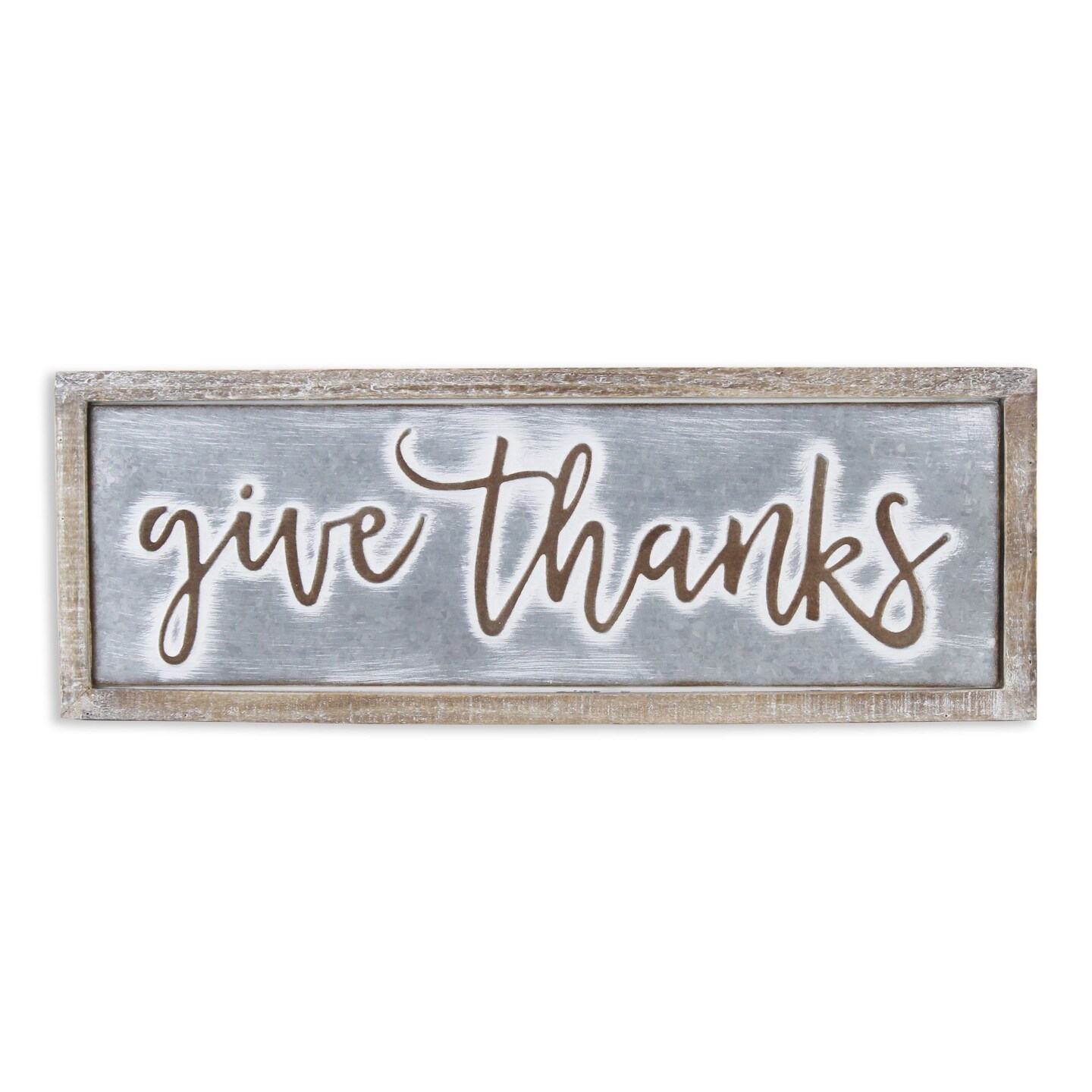 Contemporary Home Living 24.5" Gray and Brown Horizontal Rustic Wall ...