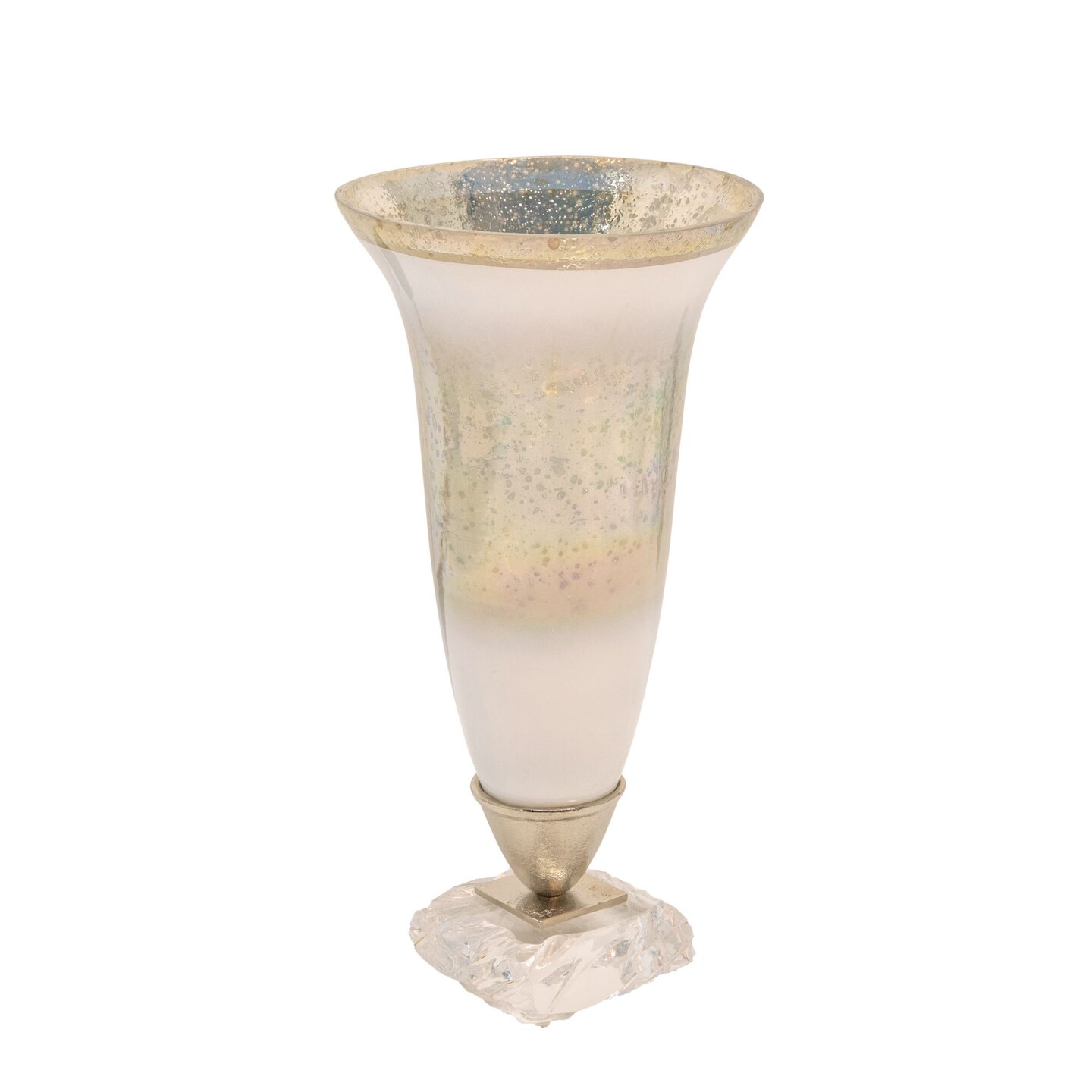 Kingston Living Trumpet Flute Glass Tabletop Vase with Base - 15 ...