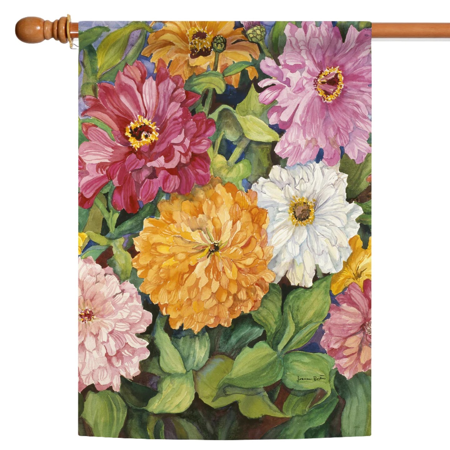 Toland Home Garden Vibrant Zinnias Outdoor House Flag 40" x 28", Color ...