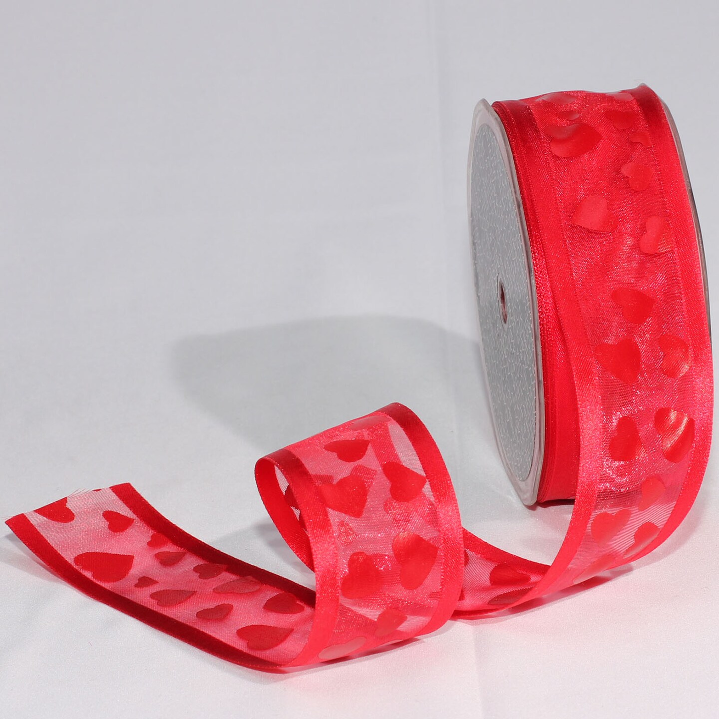 The Ribbon People Red Hearts Organdy Georgette Craft Ribbon 1.5" x 30 ...