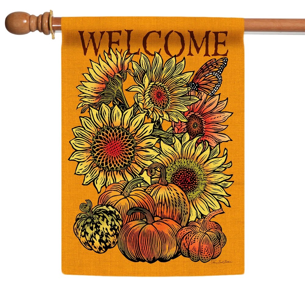 Toland Home Garden Sunflower and Pumpkin 'Welcome' Fall Harvest Outdoor ...