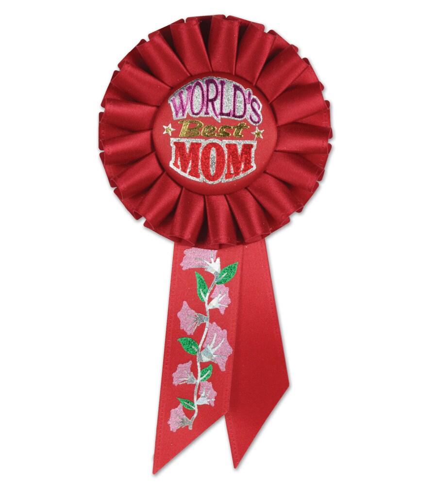 Beistle Pack of 6 Red and Pink "World's Best Mom" Mother's Day ...