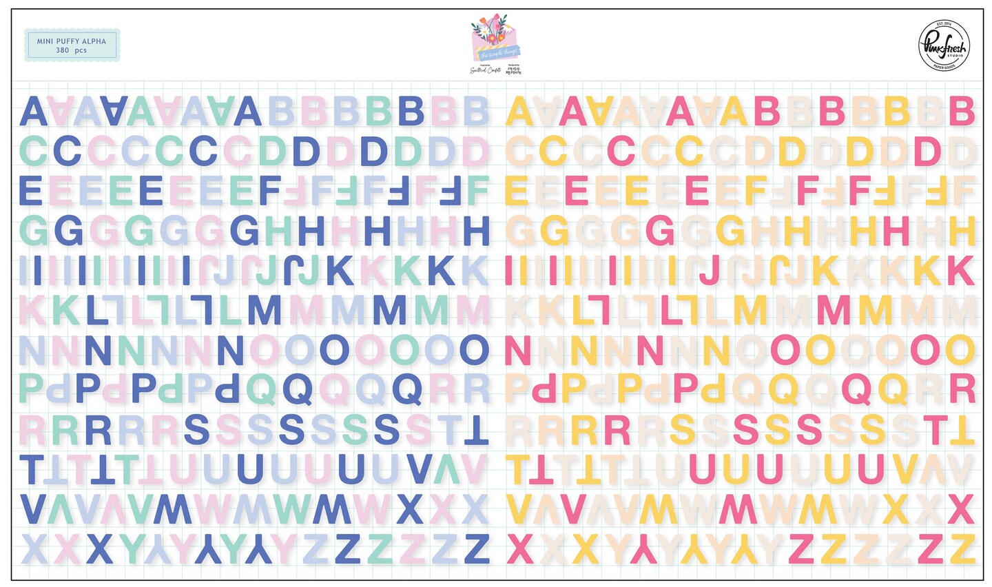 Pinkfresh Studio Mini Puffy Alpha Stickers 6"X6"-The Simple Things ...