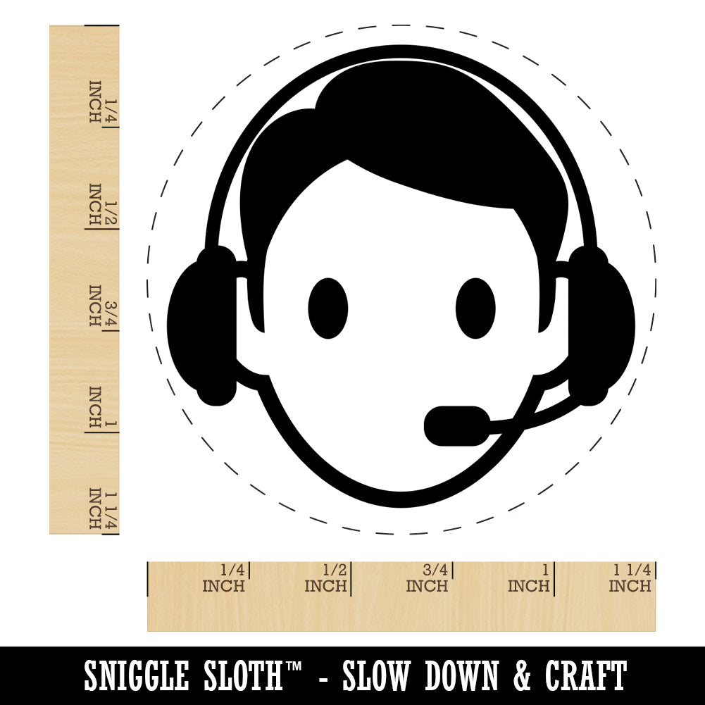 Occupation Customer Service Man Icon Rubber Stamp for Stamping Crafting ...