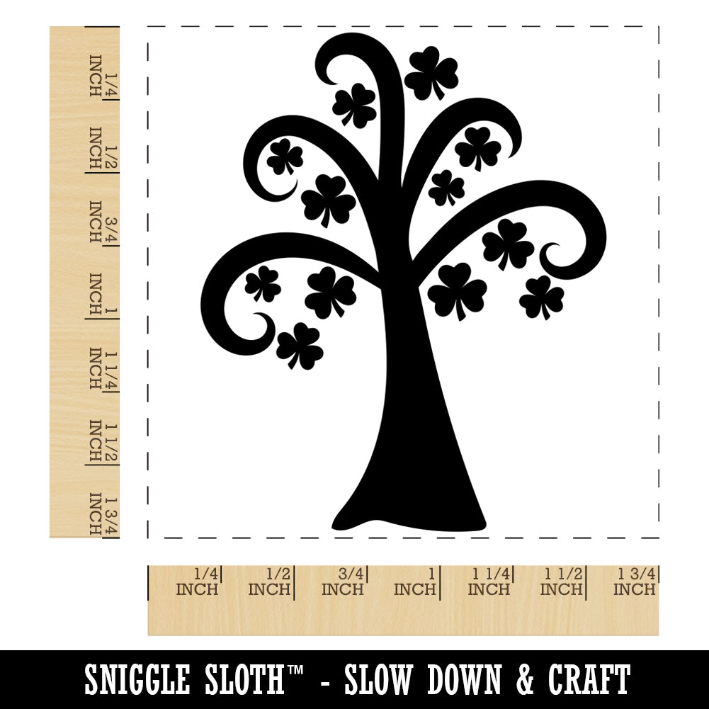 Shamrock Tree Saint Patrick's Day Square Rubber Stamp for Stamping ...