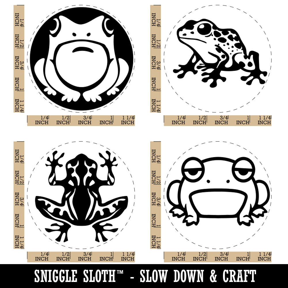 Frog Poison Tribal Grumpy Cute Sitting Rubber Stamp Set for Stamping ...
