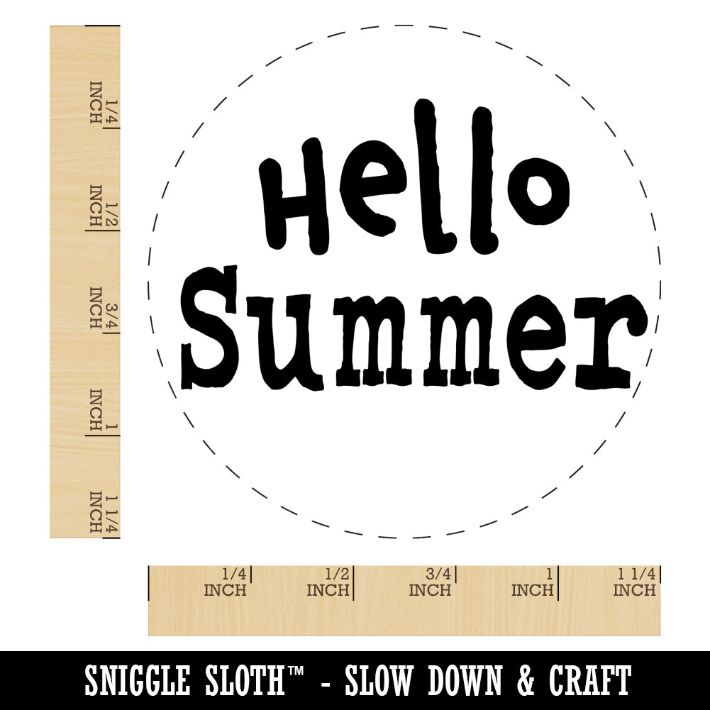 Hello Summer Fun Text Rubber Stamp for Stamping Crafting Planners ...
