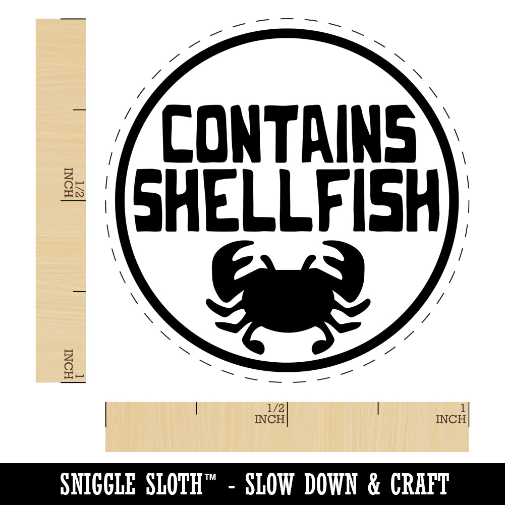 Contains Shellfish Allergy Warning Rubber Stamp for Stamping Crafting ...