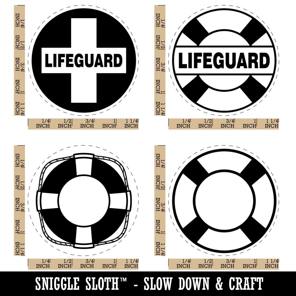 Lifeguard Cross Lifesaver Buoy Preserver Rubber Stamp Set for Stamping ...
