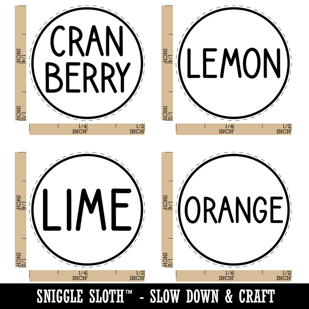 Flavor Scent Labels Lemon Lime Orange Cranberry Rubber Stamp Set for ...