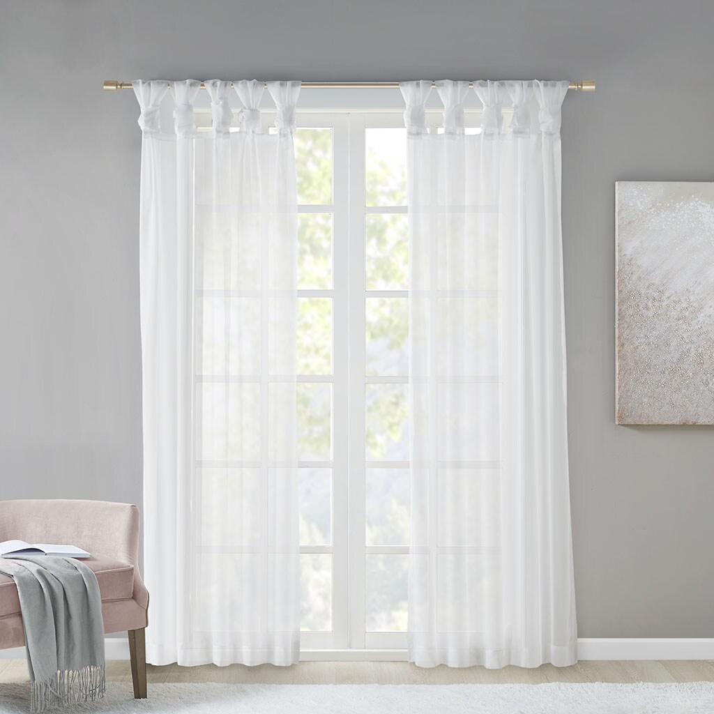 Gracie Mills Twist Tab Voile Sheer Window Pair | Michaels