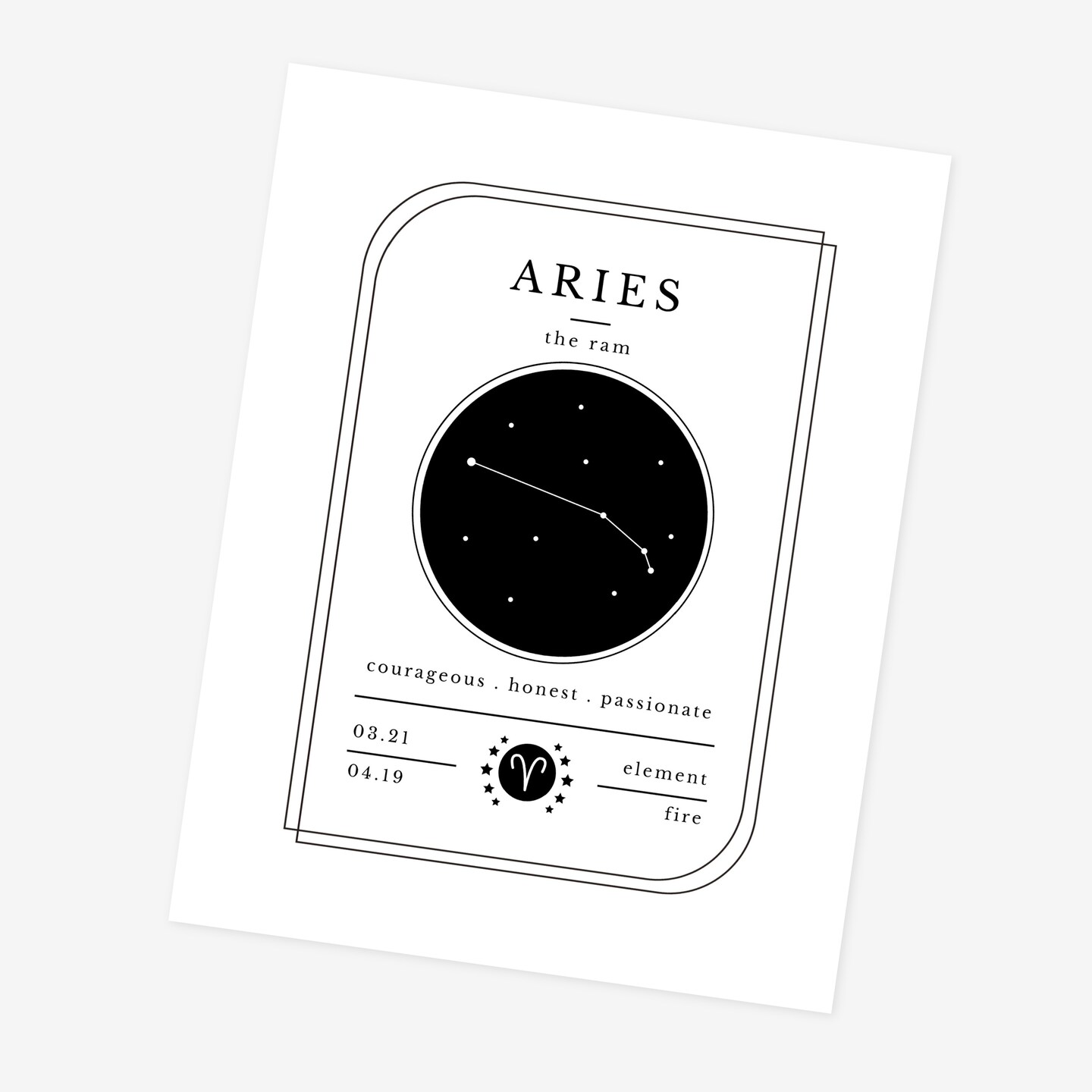 Choose Your Zodiac Sign | Unframed Horoscope Art Prints | Black and ...
