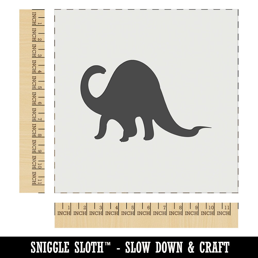 Brontosaurus Dinosaur Solid Wall Cookie DIY Craft Reusable Stencil ...