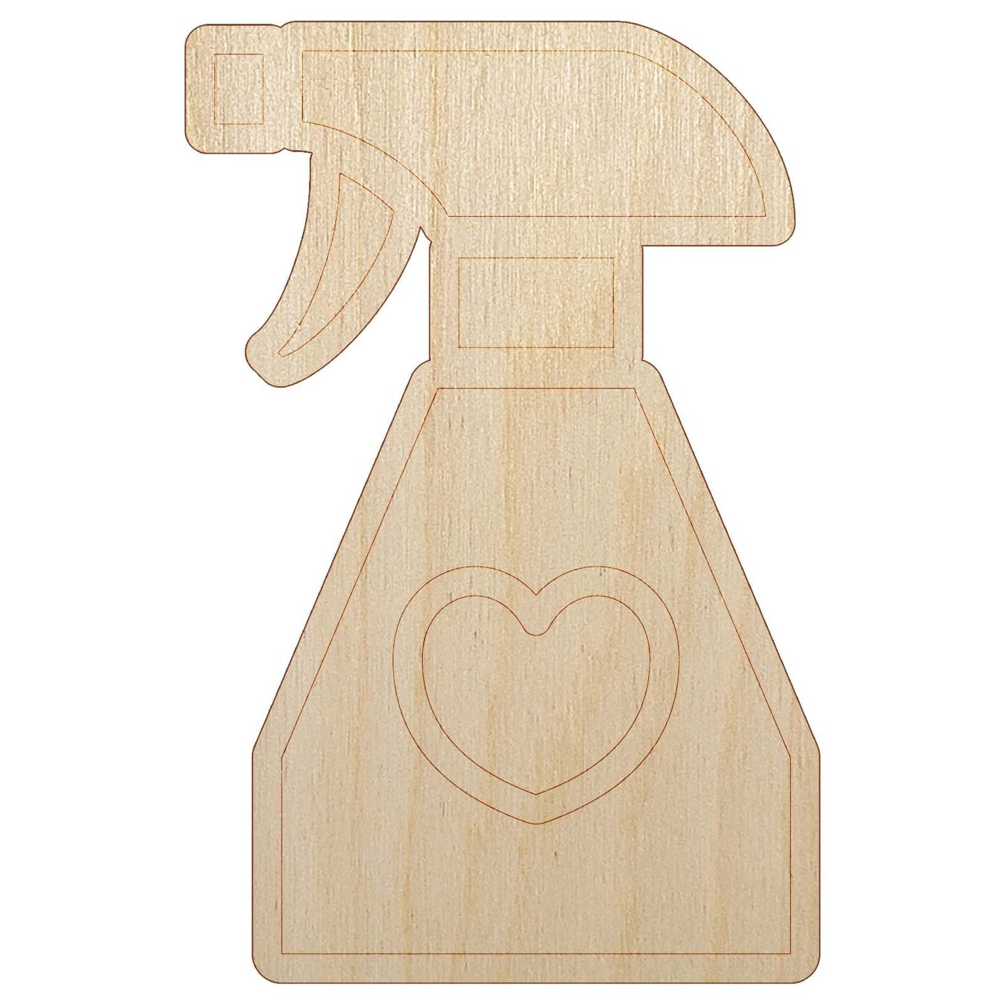 Spray Bottle with Heart Unfinished Wood Shape Piece Cutout for DIY ...